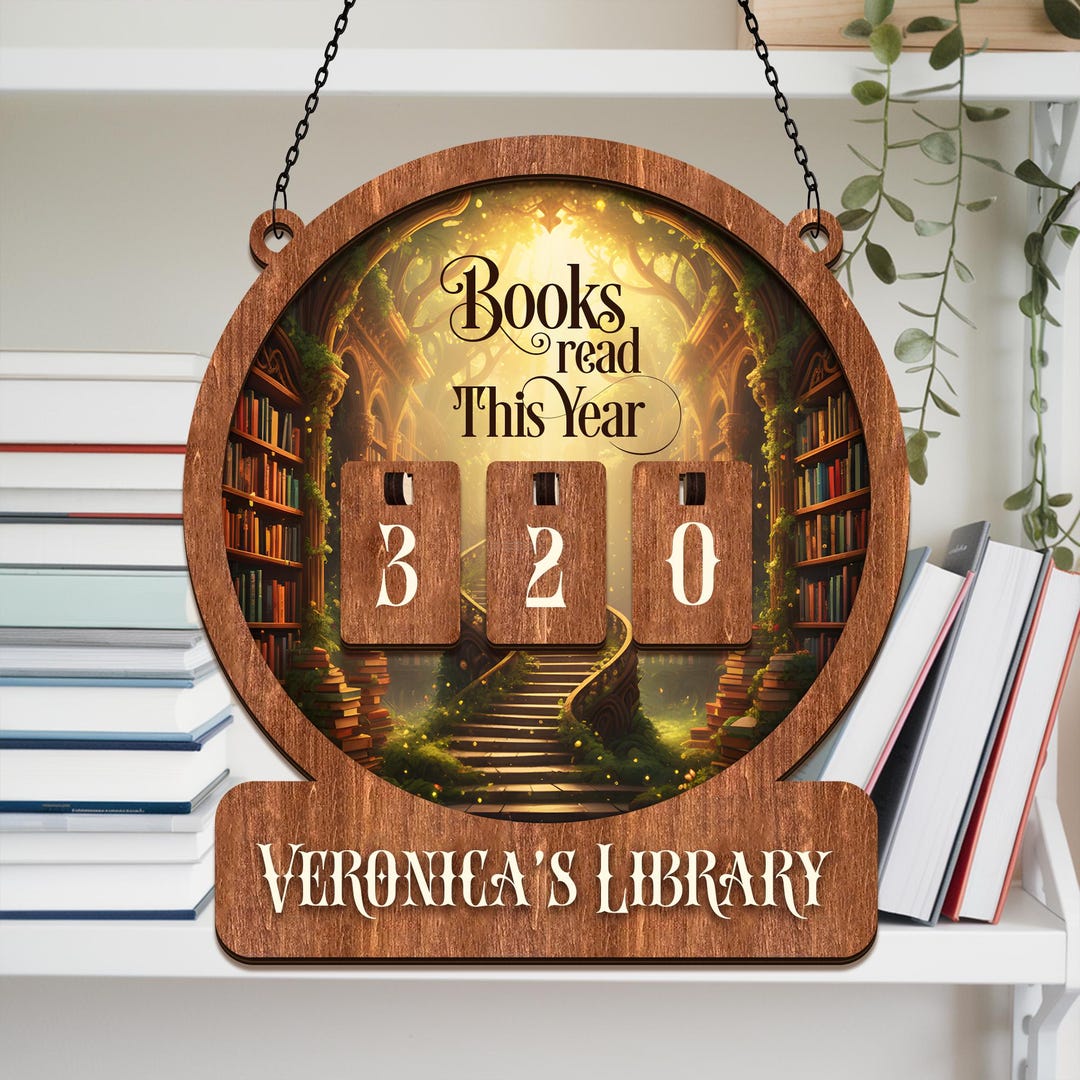 Personalized Books Read Tracker Sign, Books Read This Year Counter ...