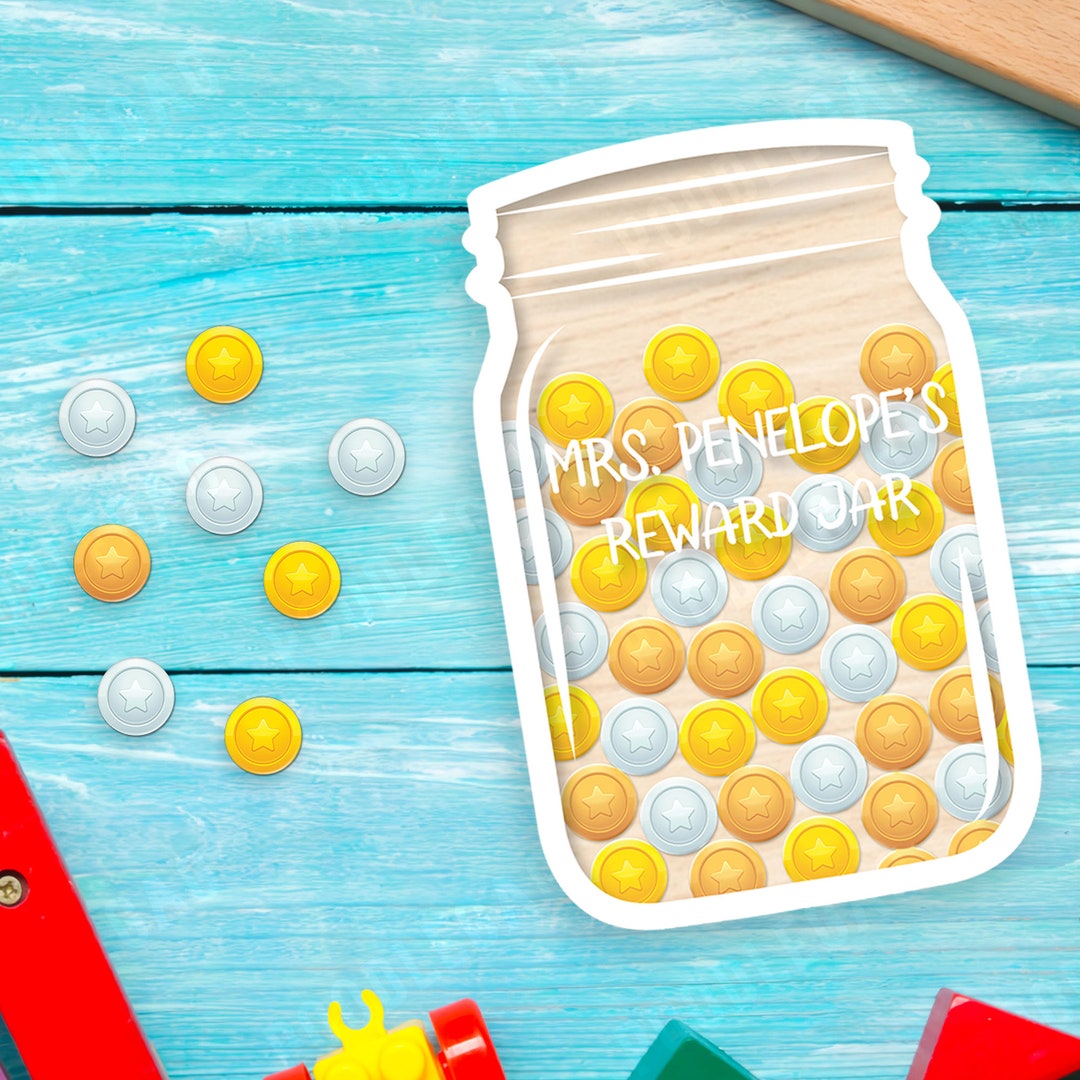 Personalized Reward Jar for Classroom, Custom Reward Jar Magnetic ...