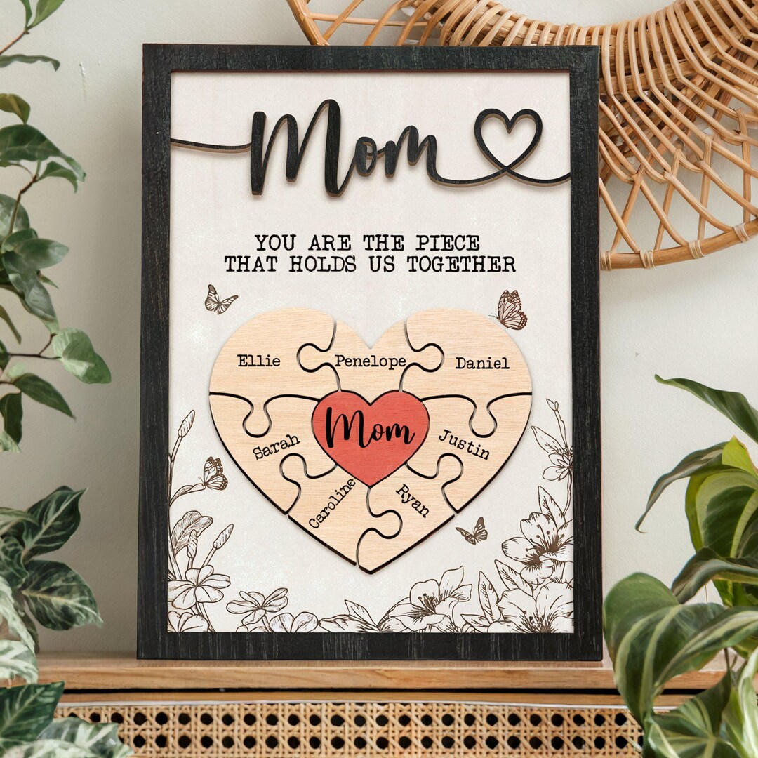 Custom Mother's Day Puzzle Sign, Mother's Day Gift From Kids Husband ...