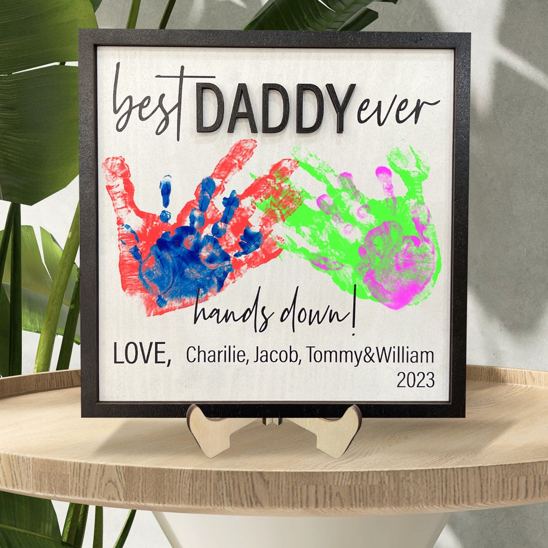 Personalized Father's Day Hands Down Sign, Custom Father's Day Gift ...