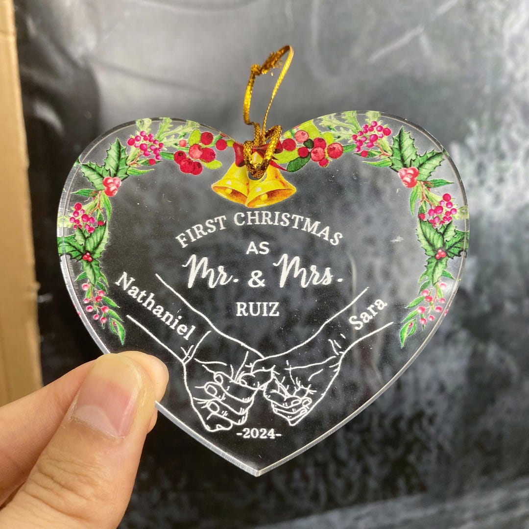 First Married Christmas Ornament, Our First Christmas as Mr & Mrs Glass ...