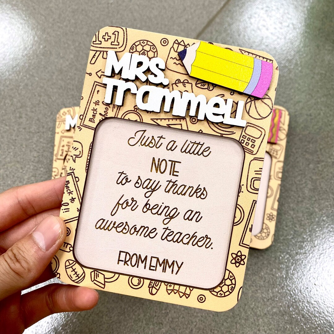 Personalized Teacher Sticky Note Holder, Teacher Gift, Teacher ...