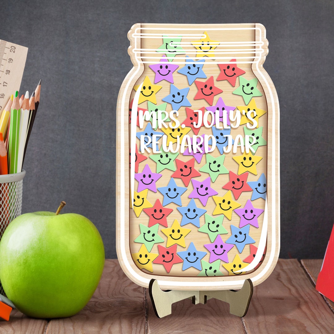 Custom Teacher Name Reward Jar, Classroom Magnetic Star Jar, Star ...