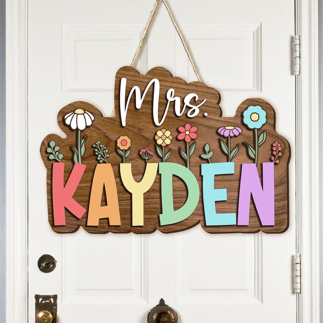 Personalized Teacher 3D Door Sign, Classroom Welcome Sign, Teacher Door ...