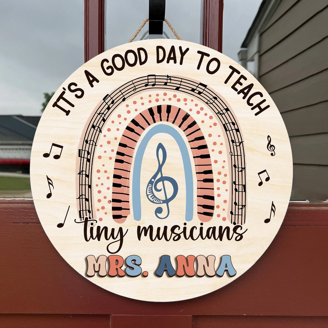 Music Teacher Door Sign, Teacher Door Hanger, Music Class Welcome Sign ...