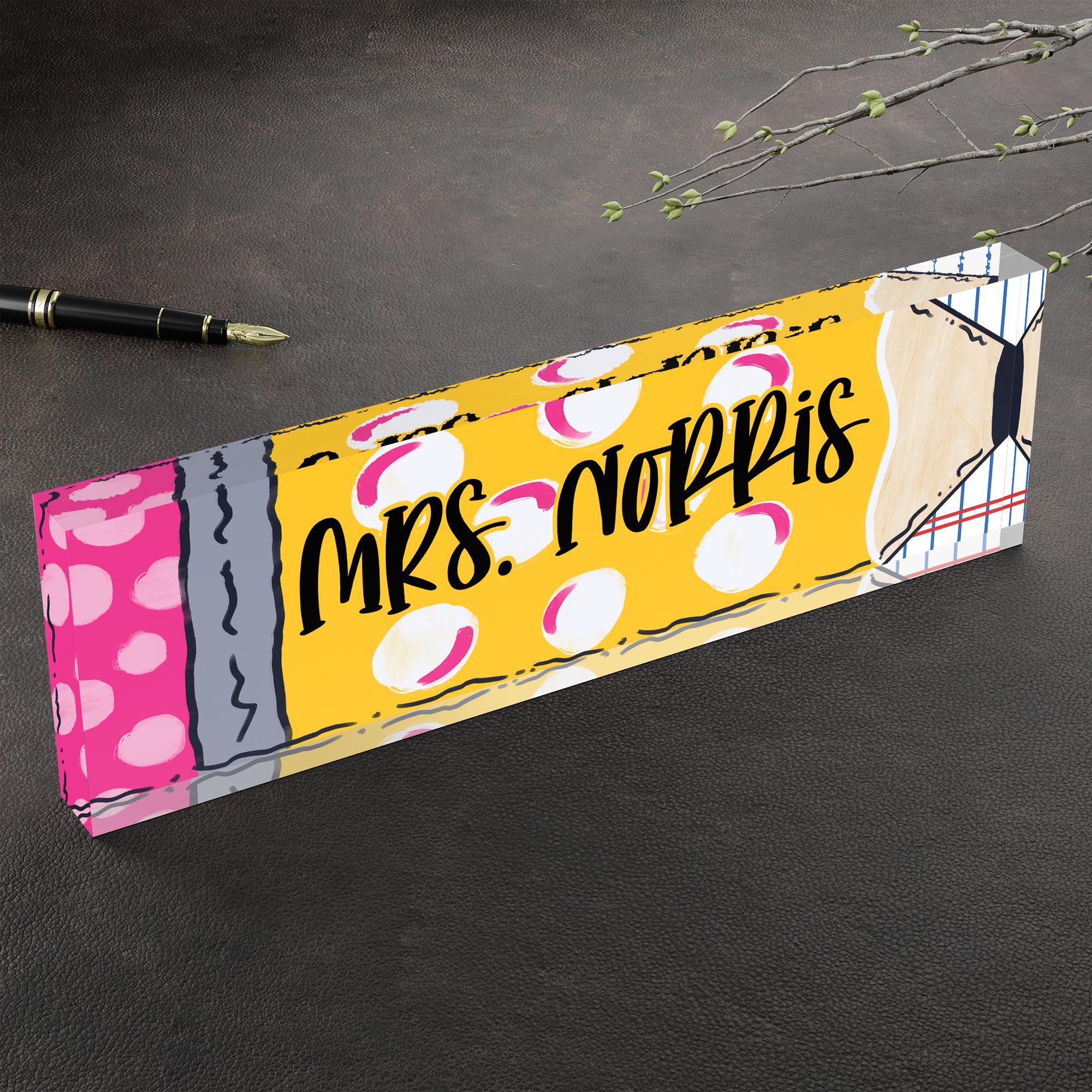 Custom Pencil Desk Name Plate, Name Plate for Desk Gift For Teacher ...