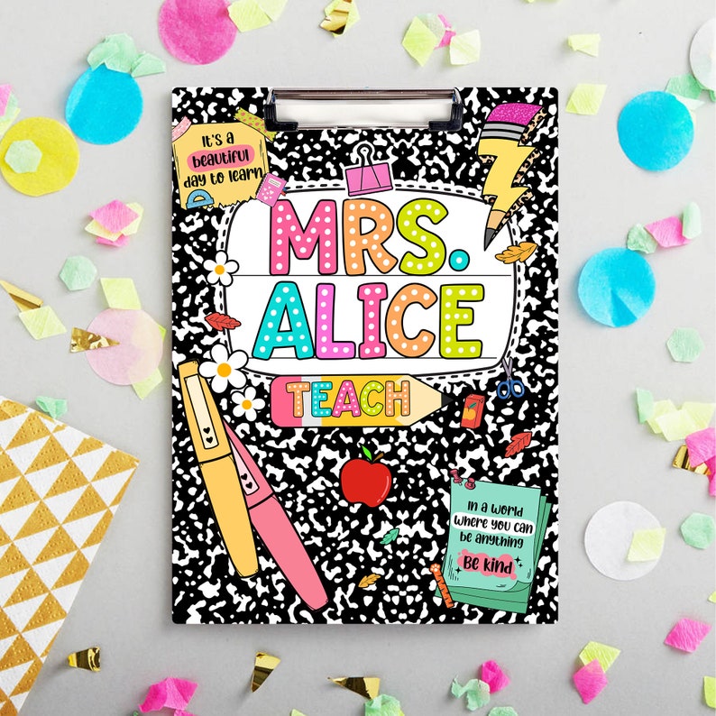 Personalized Teacher Clipboard, Acrylic Teacher Clipboard, Composition ...