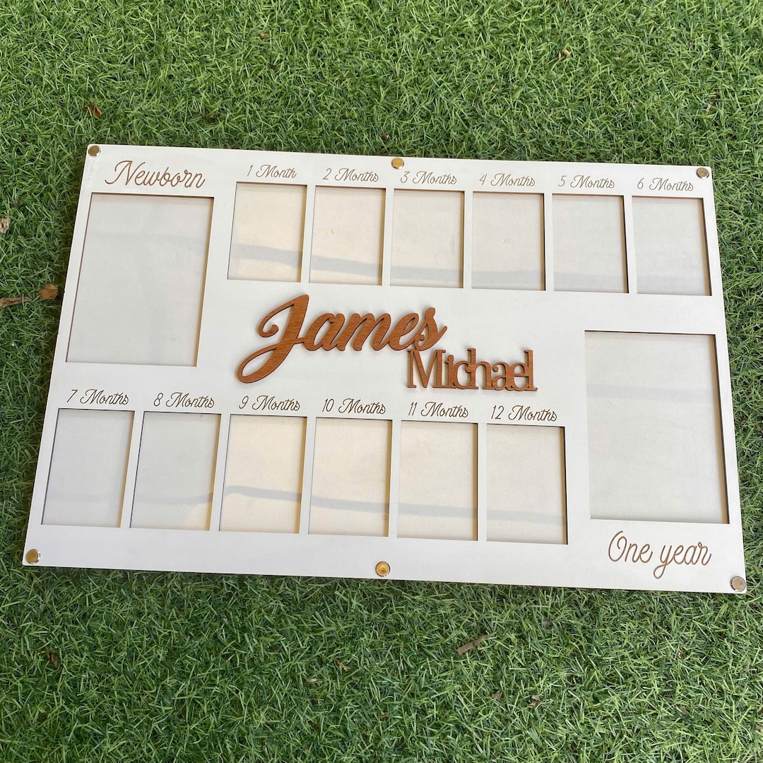 Newborn to One Year Photo Frame, Baby Photo Frame, Baby First Year ...