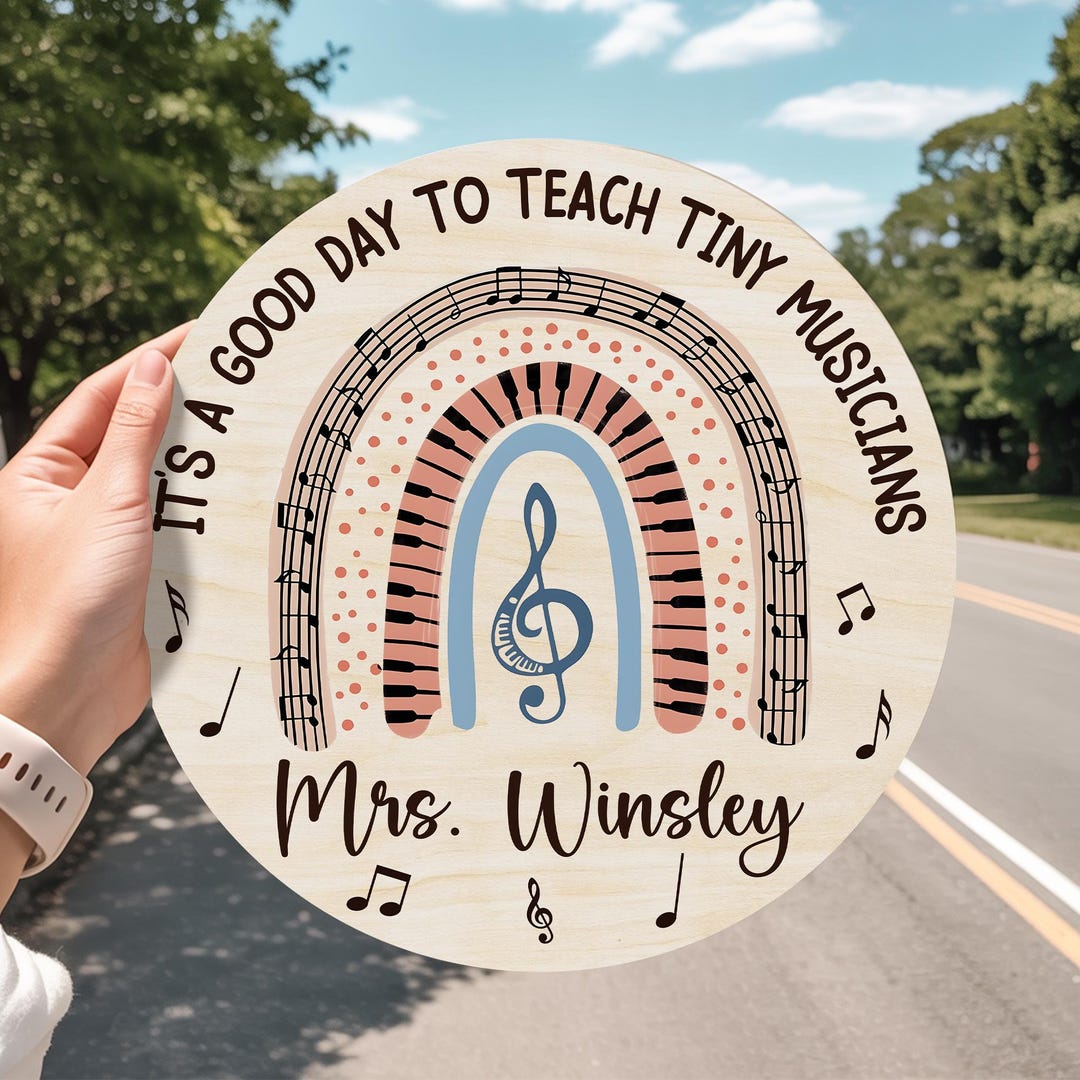 Customized Music Teacher 3D Door Hanger, Music Teacher Name Sign, Music ...