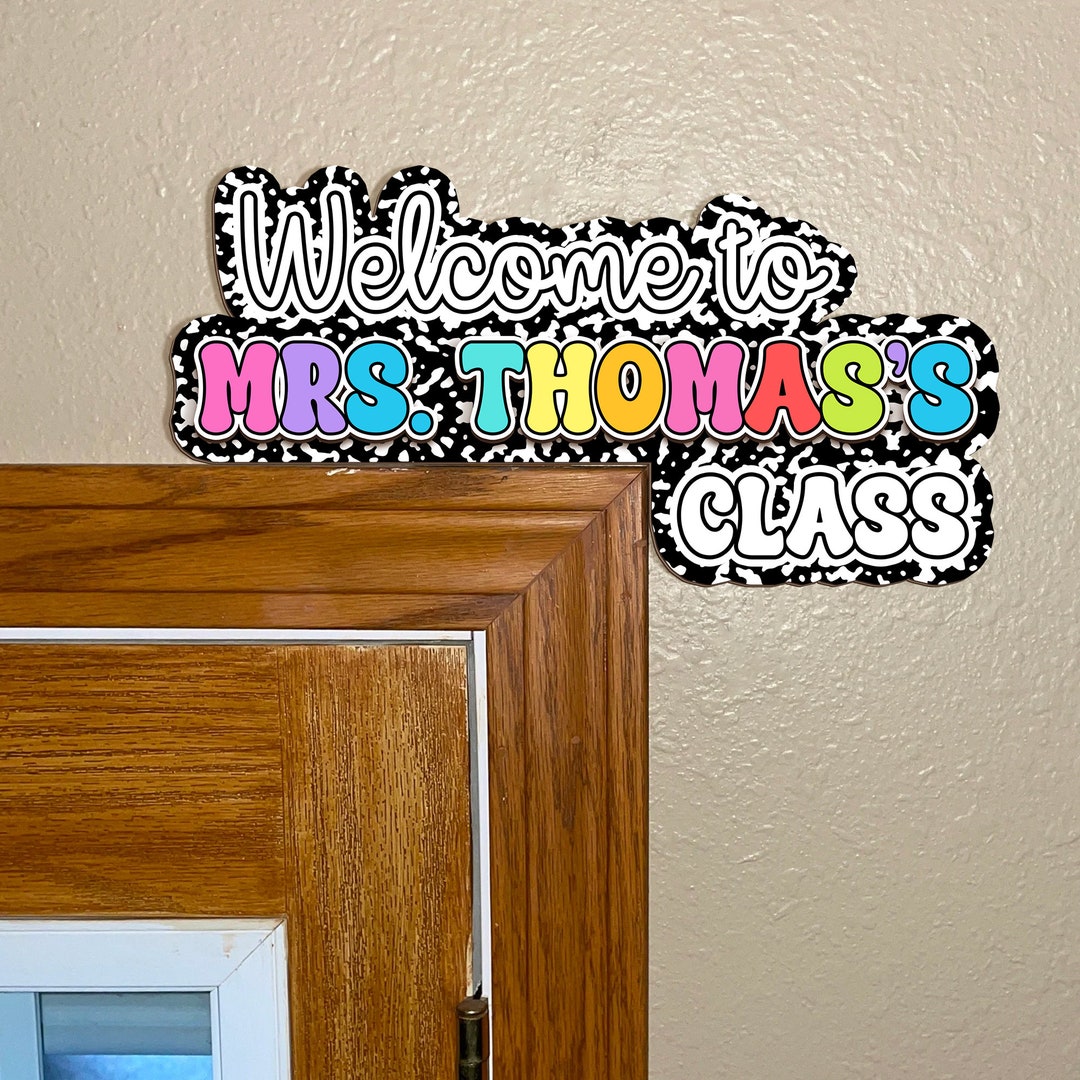 Teacher Doorframe Sign, Custom Teacher Name Doorframe Corner Sign ...