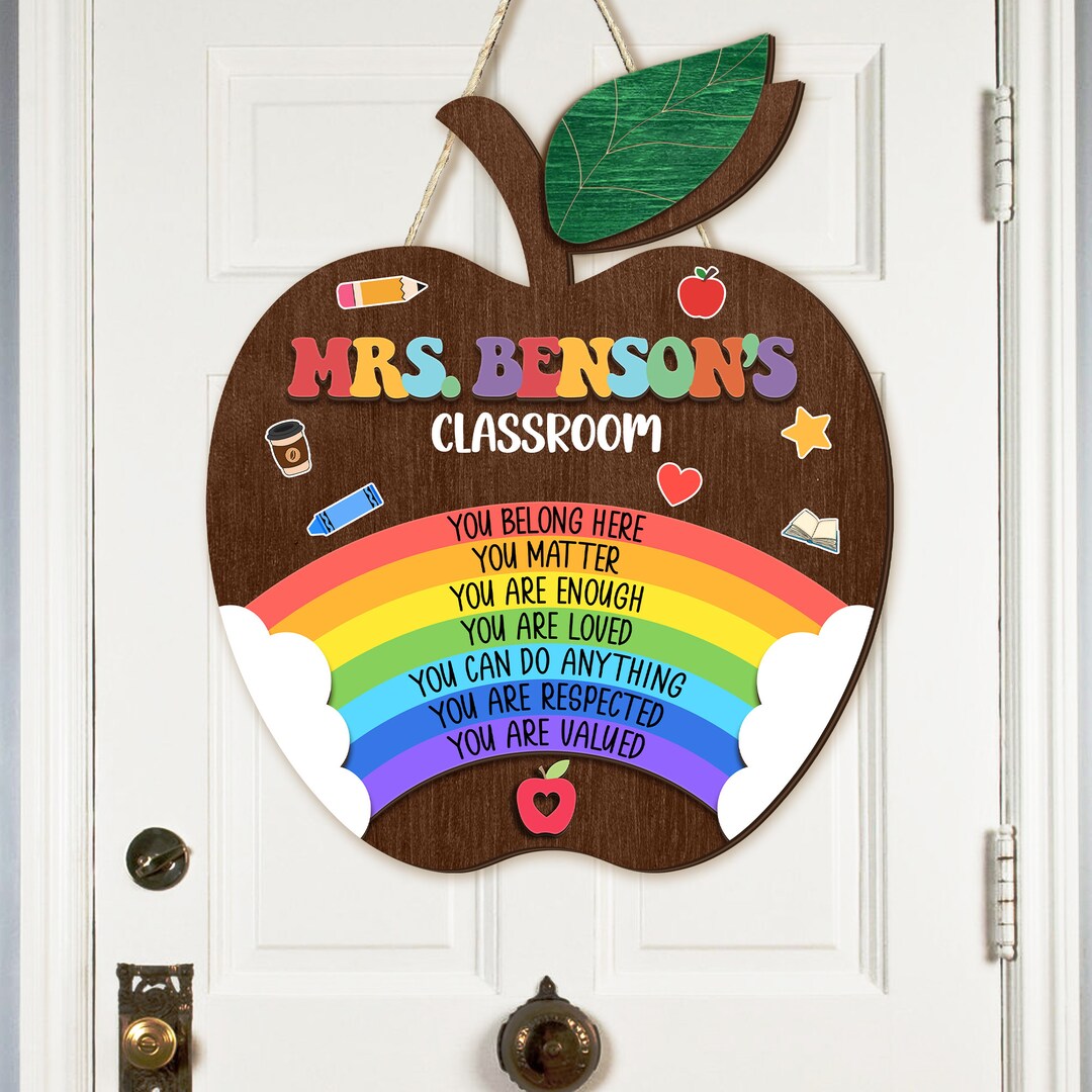 Personalized Teacher Welcome Sign, Teacher Door Sign, Custom Teacher ...