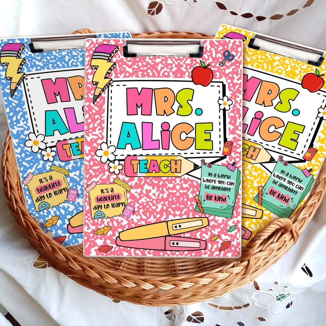 Personalized Teacher Name Clipboard, Secretary Supplies, Teacher ...