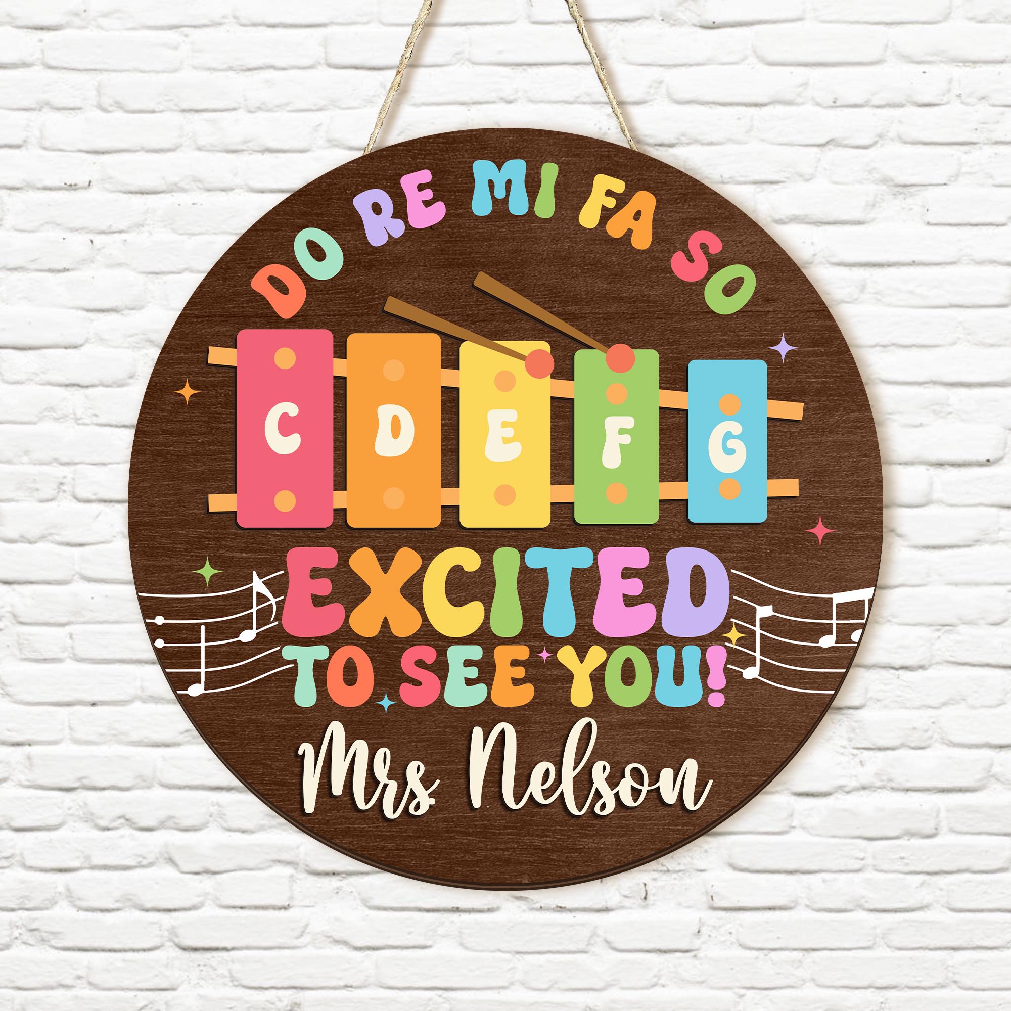 Personalized Music Teacher Sign, Colorful Classroom Door Hanger, Custom ...