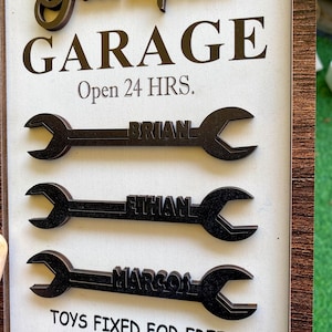 Personalized Grandpa's Garage With Kids Name Wooden Sign, Custom Garage ...