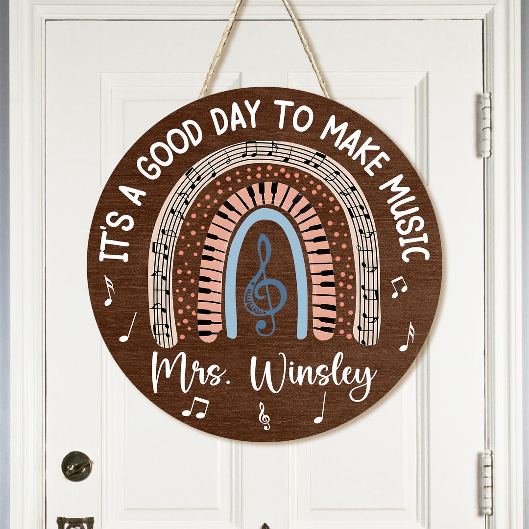 Personalized Music Teacher Door Sign, Music Classroom Sign, Custom ...