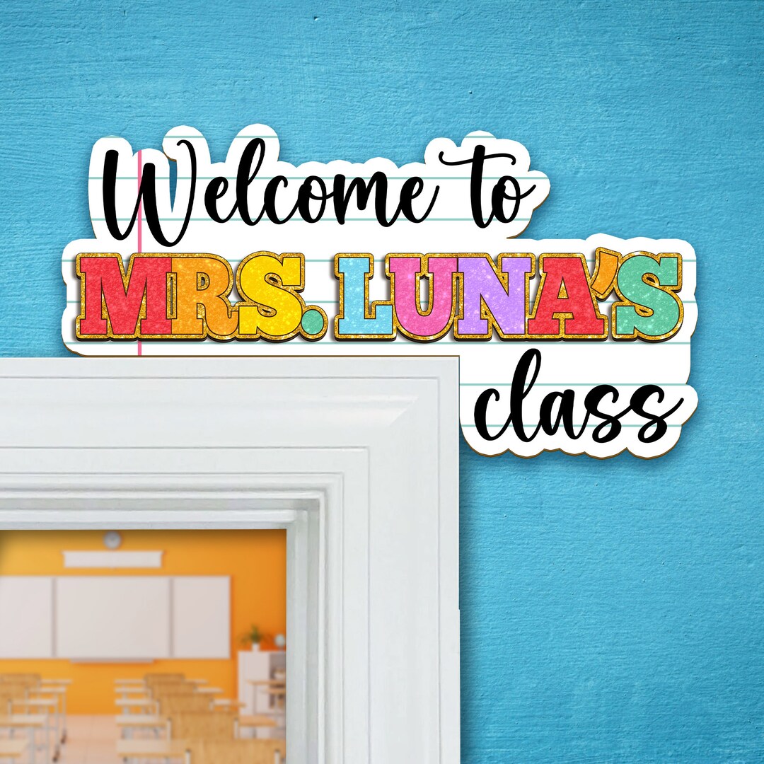 Personalized Teacher Doorframe Sign, Custom Teacher Name Doorframe ...