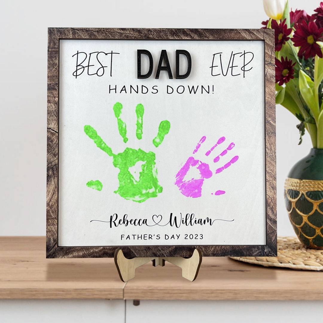 Personalized Father's Day Hands Down Sign, Custom Father's Day Gift ...