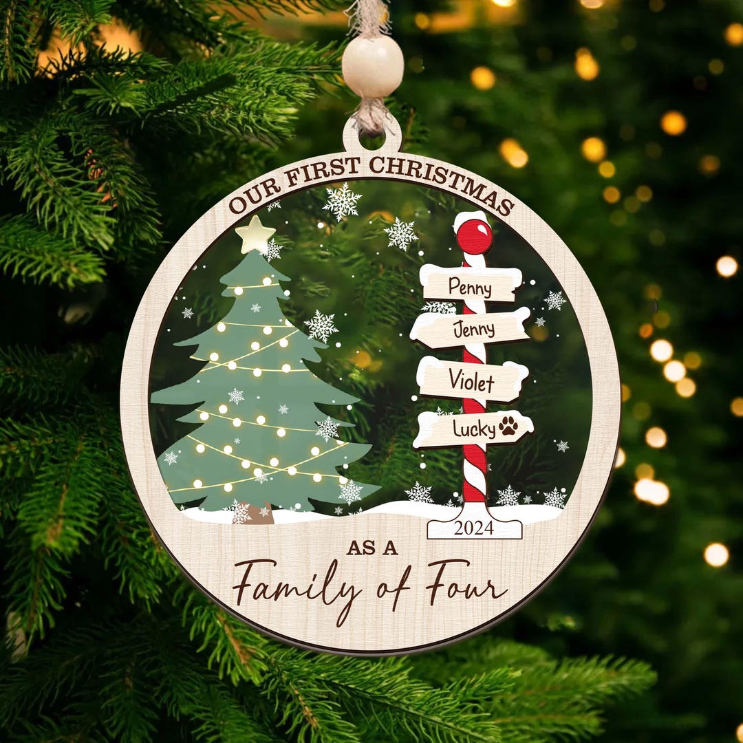 Our First Christmas as A Family Ornament, Family of Three Family of ...