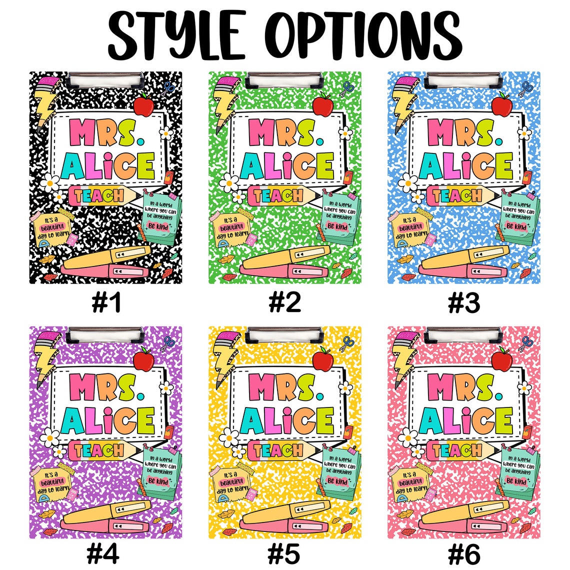 Personalized Teacher Name Clipboard, Secretary Supplies, Teacher ...