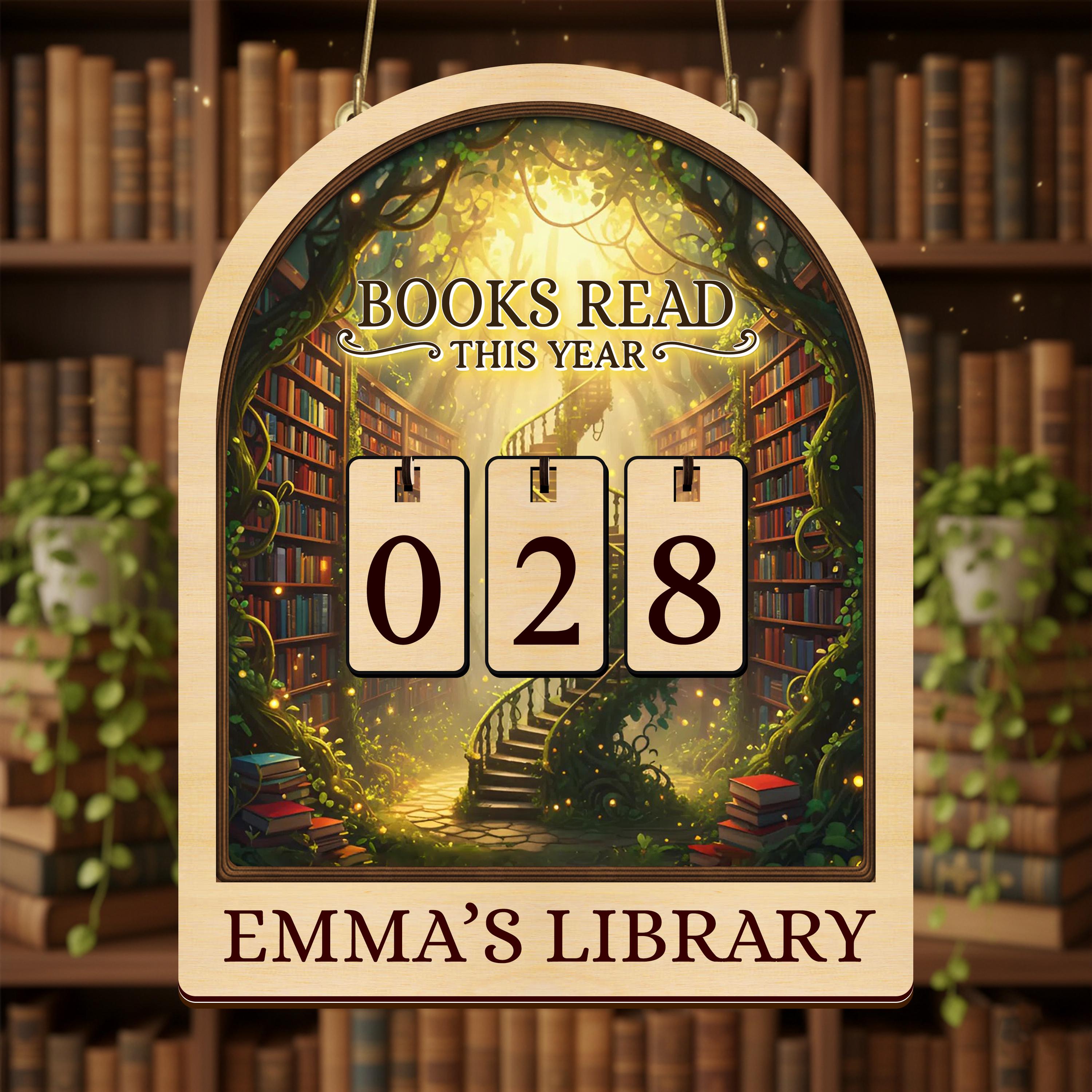Personalized Books Read Tracker Sign, Books Read This Year Counter ...