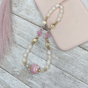 Glam Clam Golden Beach Themed Cell Phone Charm Freshwater - Etsy