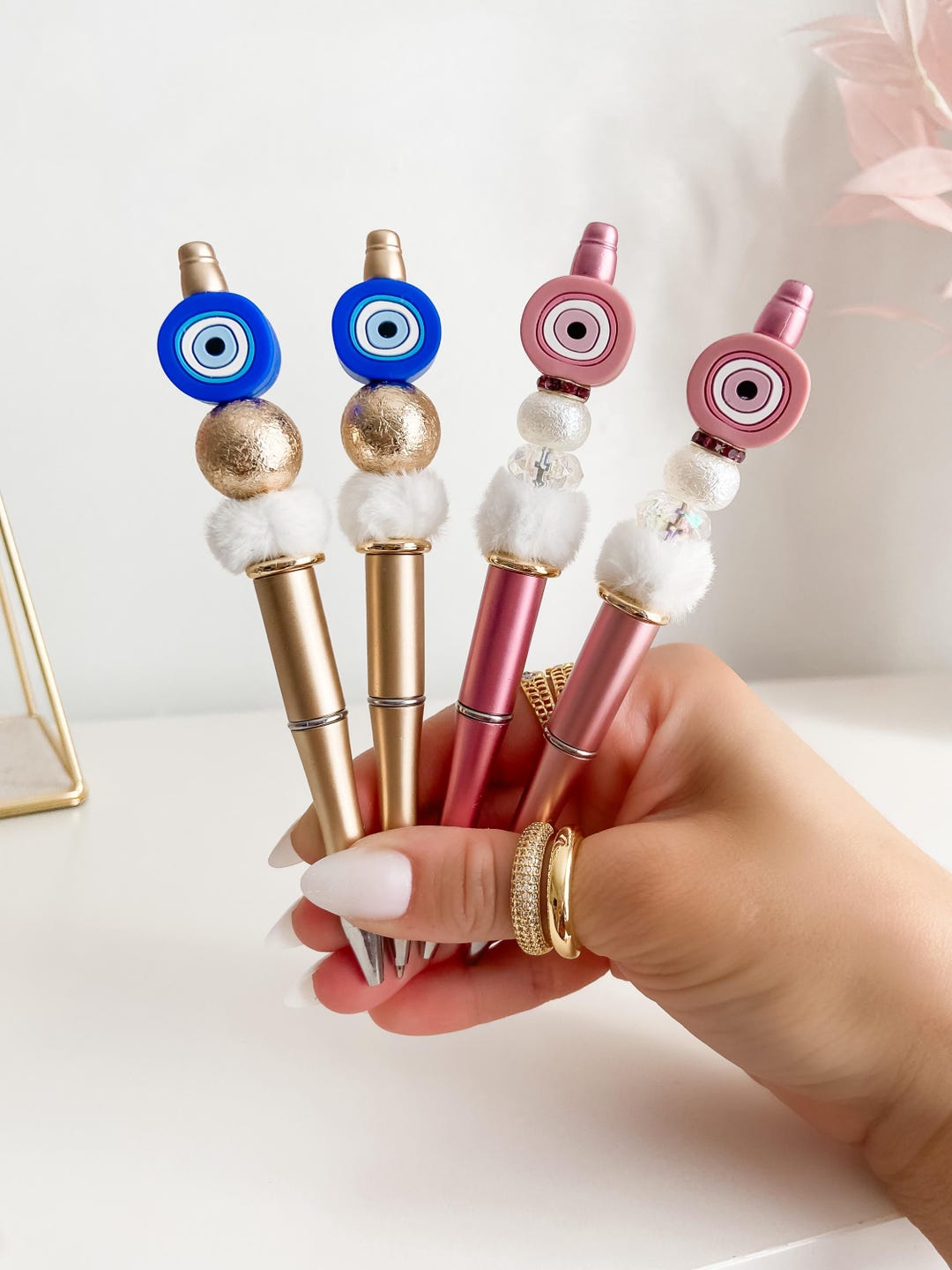 Glam Turkish Eye Beaded Pen | Evil Eye | Rhinestone Beads | Boho Good ...