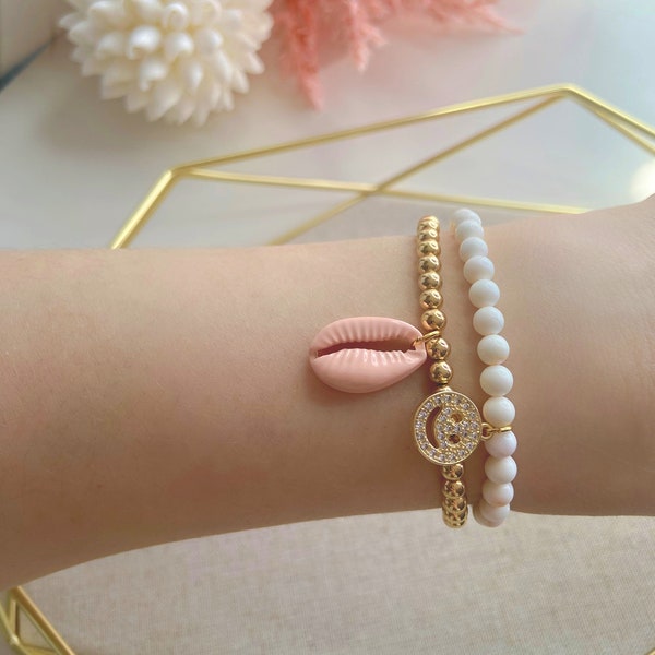 Pink Shell Bracelet - Etsy