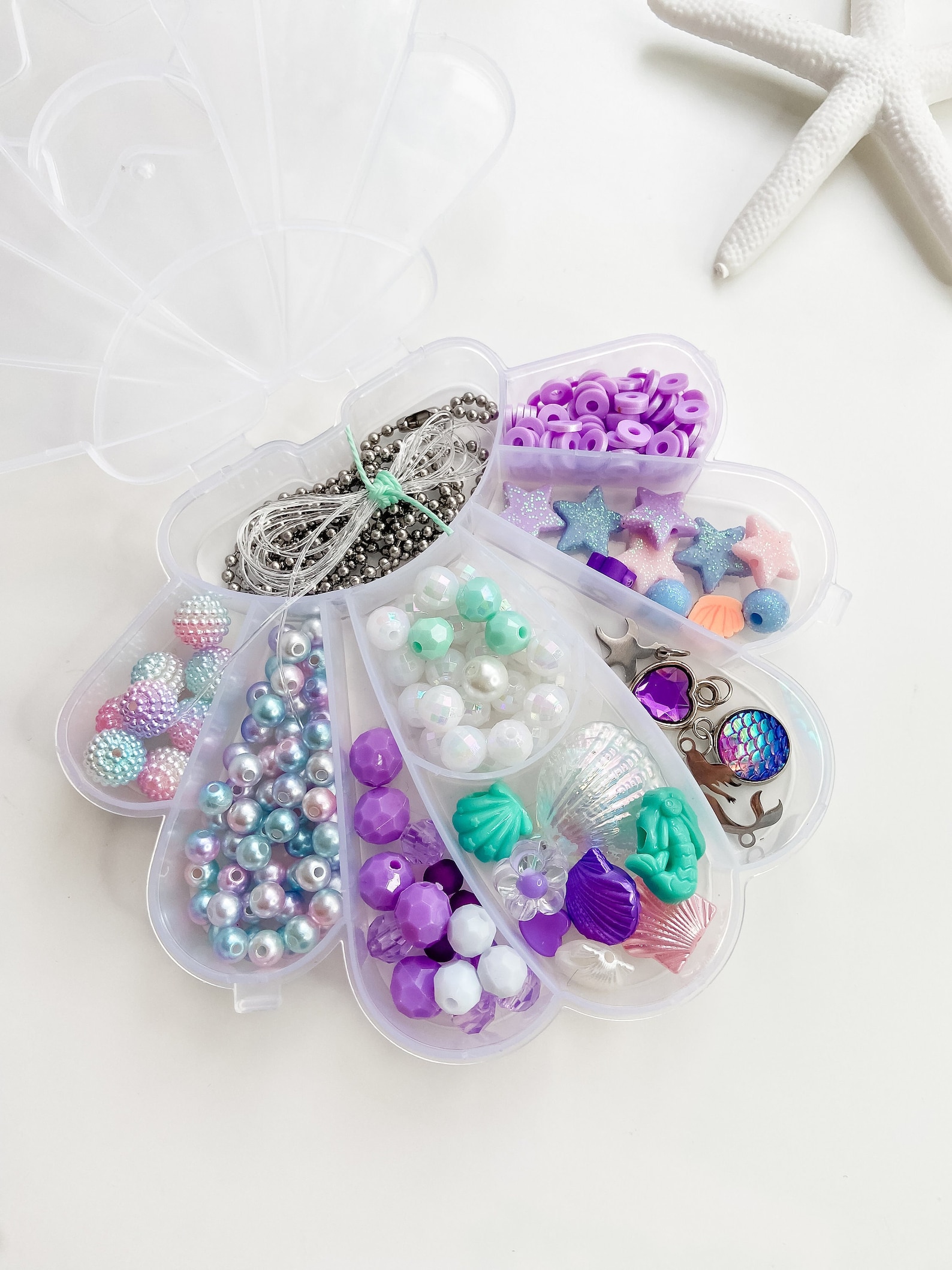 Tropical Clam Shell Bead Kit | DIY Beads | Coastal Summer Bracelets ...