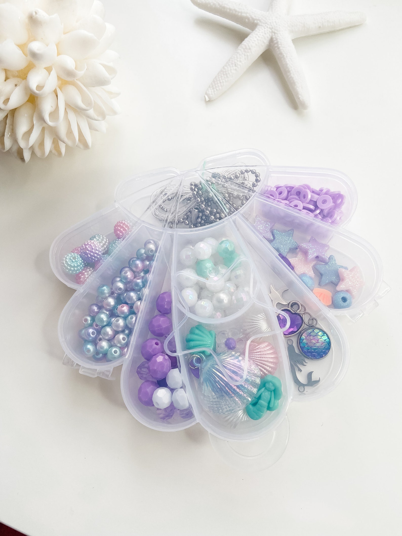 Tropical Clam Shell Bead Kit | DIY Beads | Coastal Summer Bracelets ...