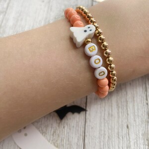 Cute Ghost Name Bracelets Personalized Halloween Bracelets Trick or ...
