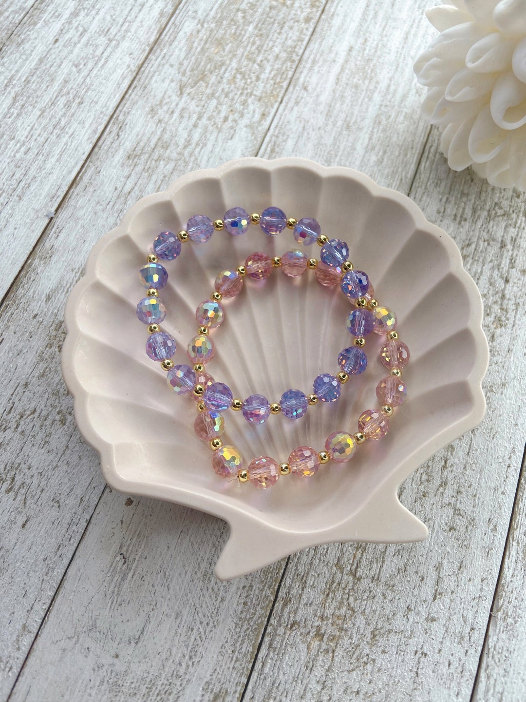 Disco Ball Beaded Bracelets Crystal Beaded Gold Ball - Etsy