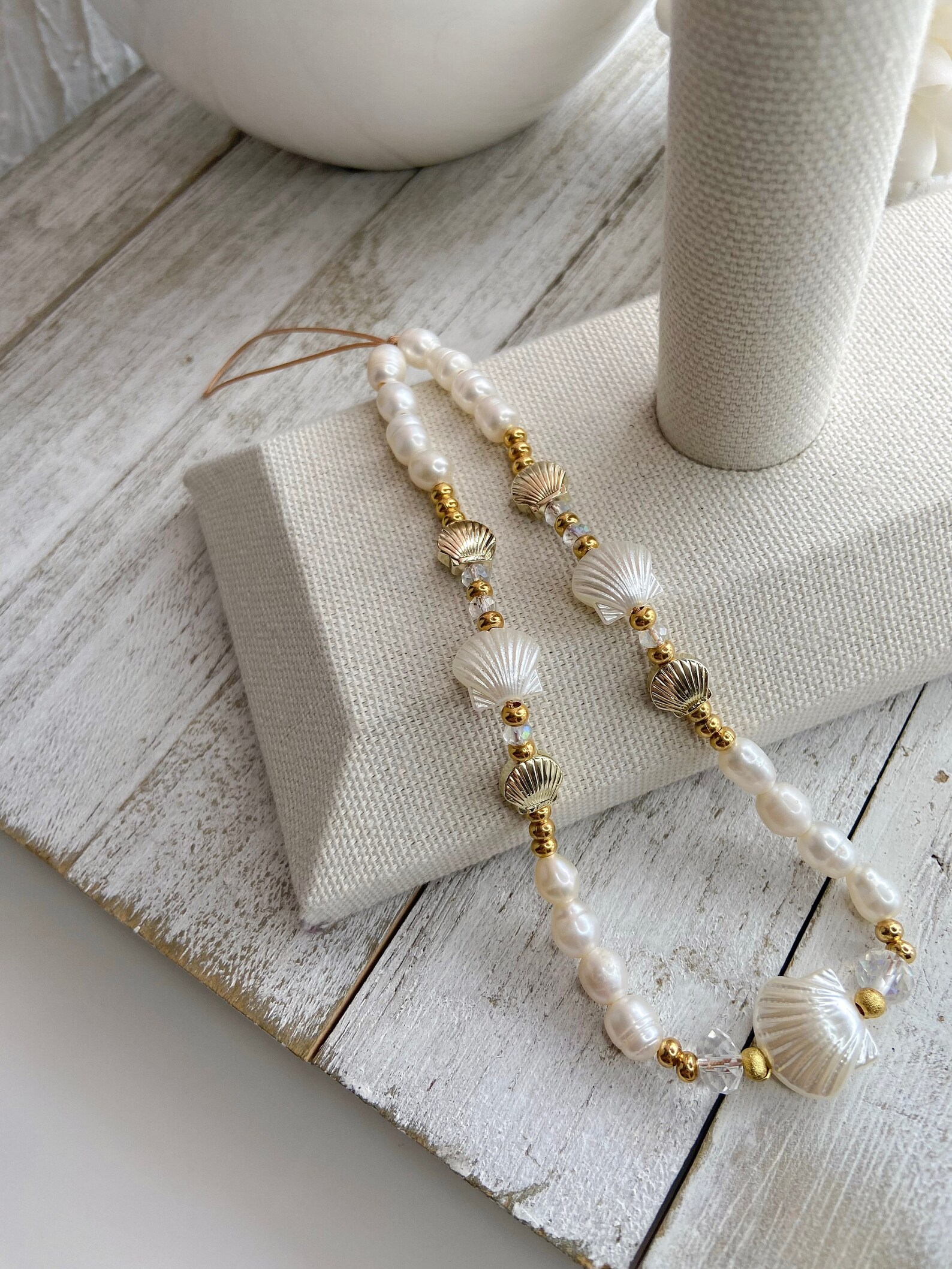 Glam Clam Golden Beach Themed Cell Phone Charm Freshwater - Etsy