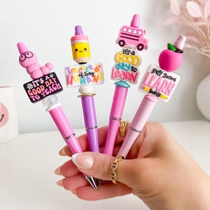 Teacher Era Beaded Pens | It's A Good Day to Learn | Cute Bookworm ...