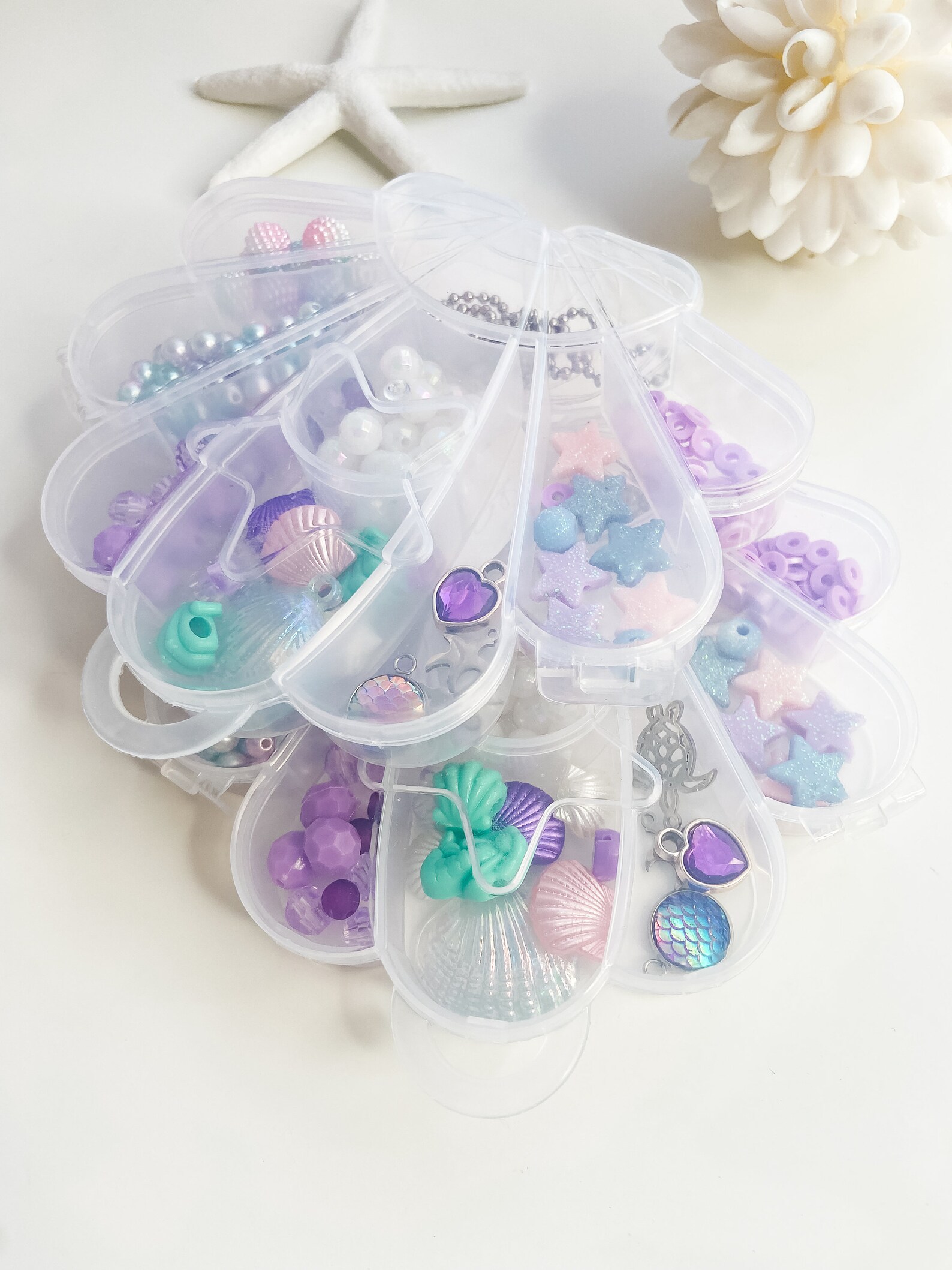 Tropical Clam Shell Bead Kit | DIY Beads | Coastal Summer Bracelets ...