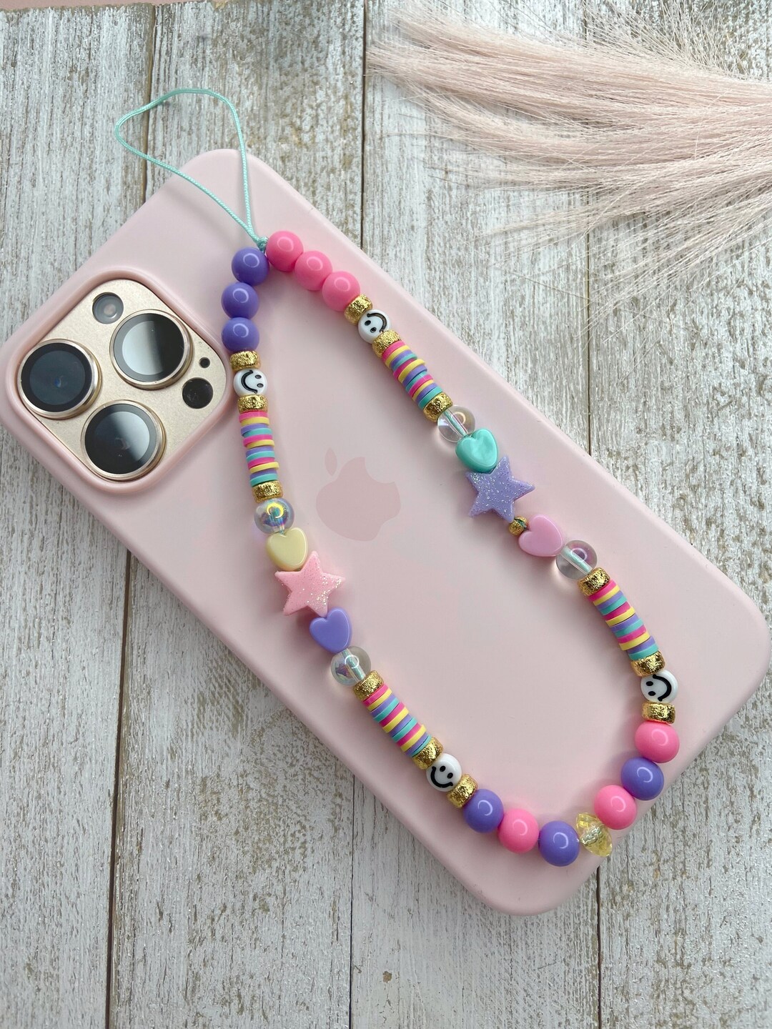 Happy Colors Smiley Face Cell Phone Charm Pastel Rainbow - Etsy