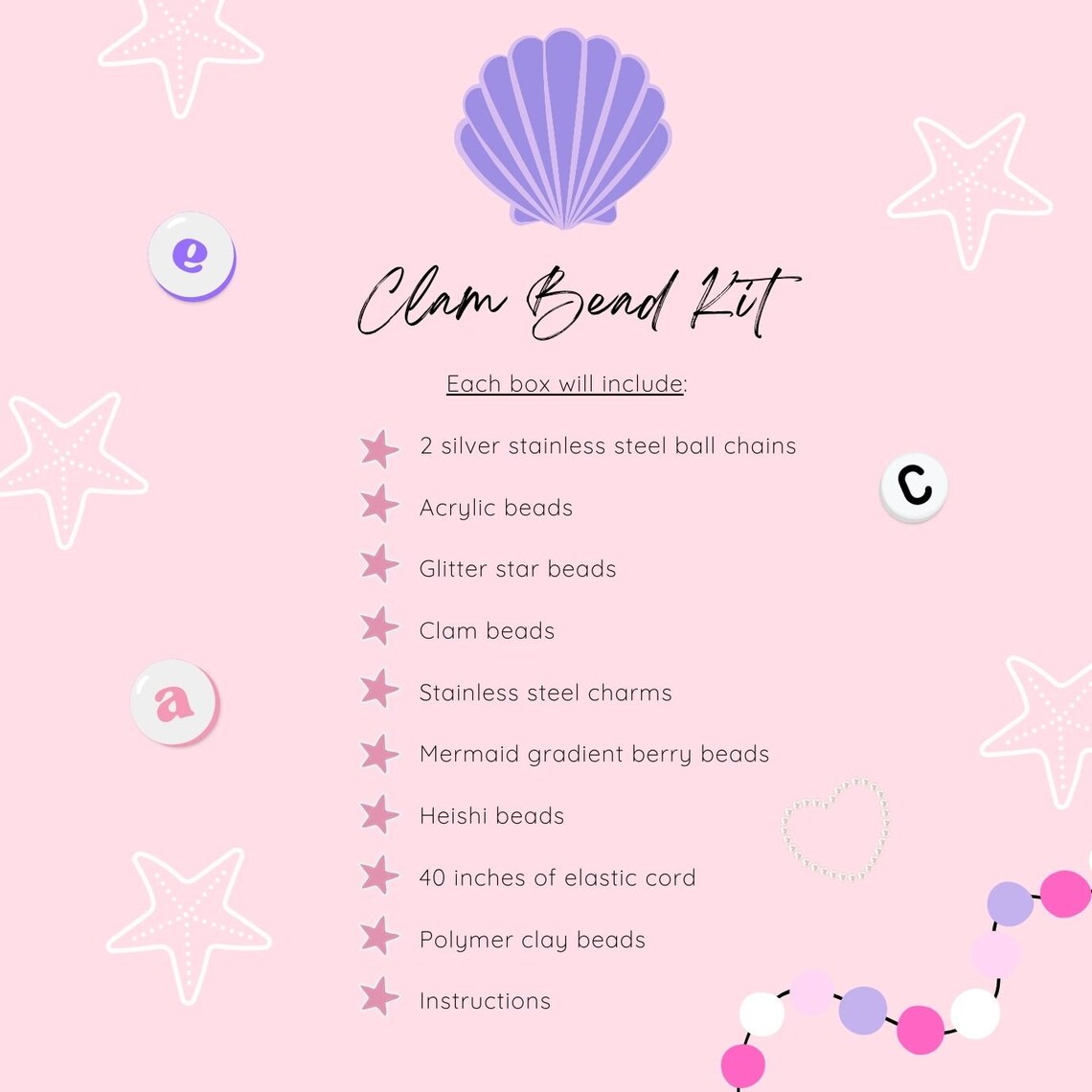 Tropical Clam Shell Bead Kit | DIY Beads | Coastal Summer Bracelets ...