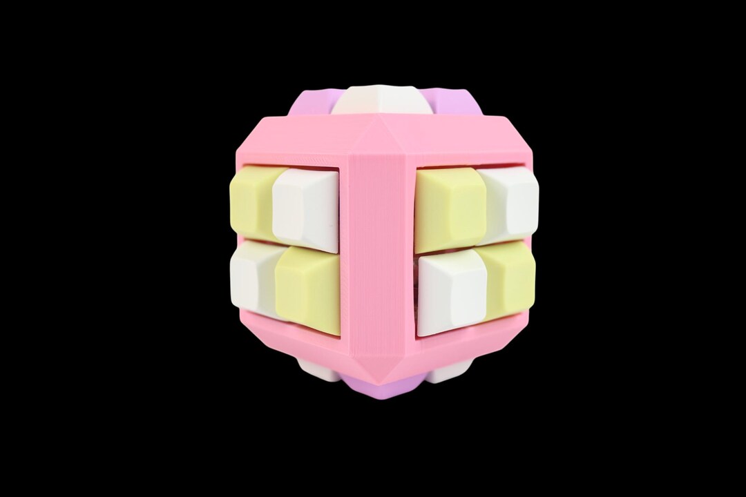 SQUARE Cube Fidget 24 Key Caps - Clicky Fidget PINK Frame - Etsy