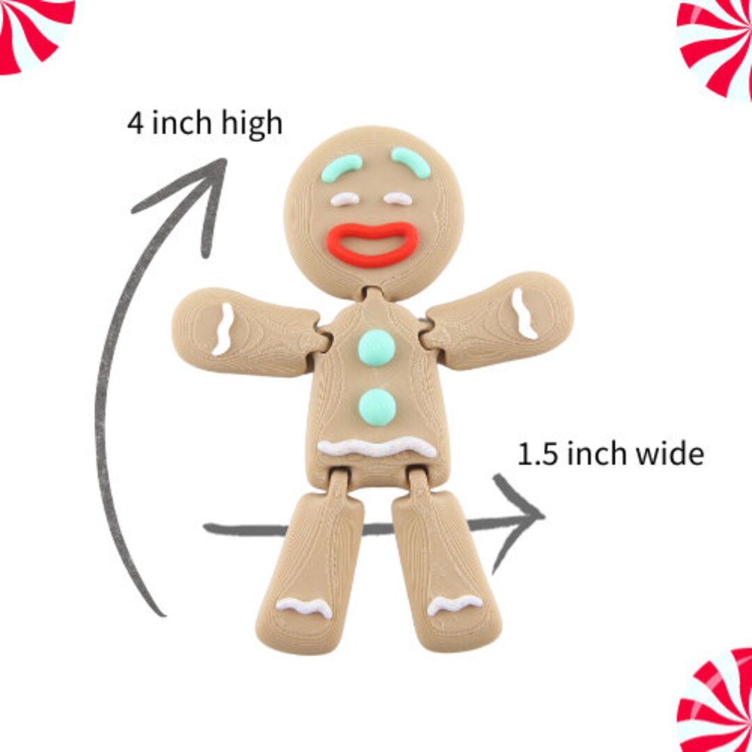 One (1) Gingerbread Man Ornament Fidget - Etsy