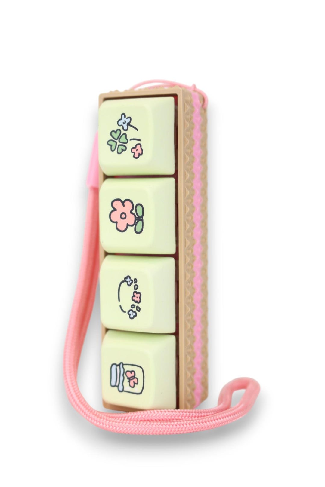 Beige and Pink Flower Picky Clicky™ Clicking Fidget-textured Sides Easy ...