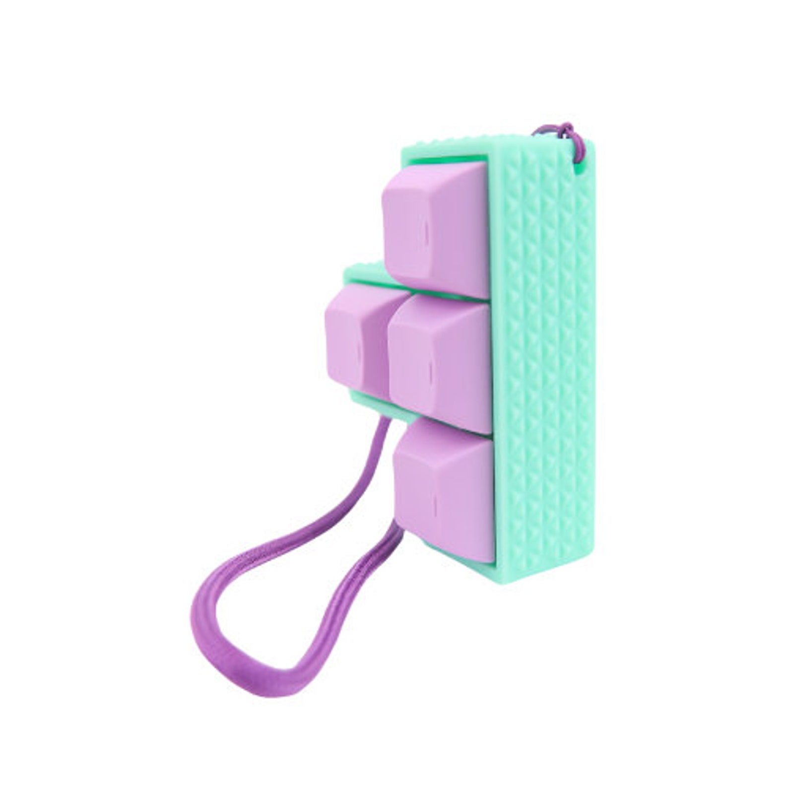 Aqua T-shaped Picky Clicky™ Clicking Fidget With Textured Sides Easy ...