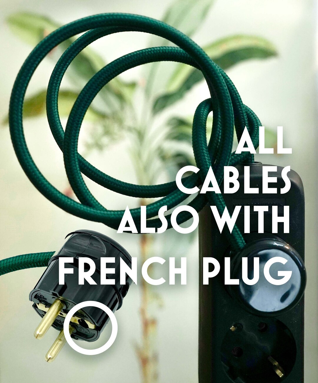 Custom 6x Fabric Cord Connector Strip | French Type E Plug | Multiple ...