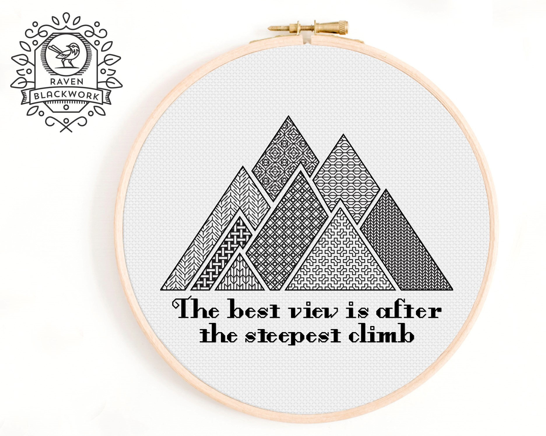 Blackwork Embroidery Pattern Mountains Embroidery Pattern - Etsy UK