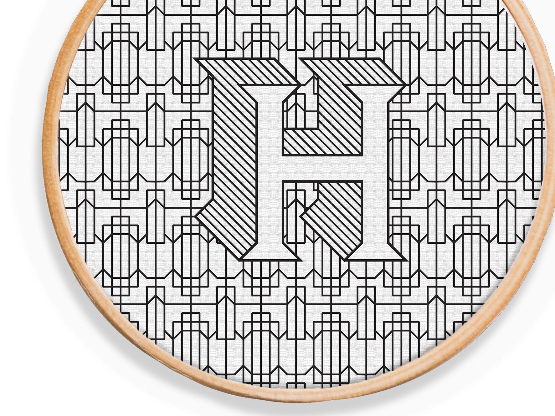 Blackwork Embroidery Pattern Letter H Embroidery Pattern | Etsy