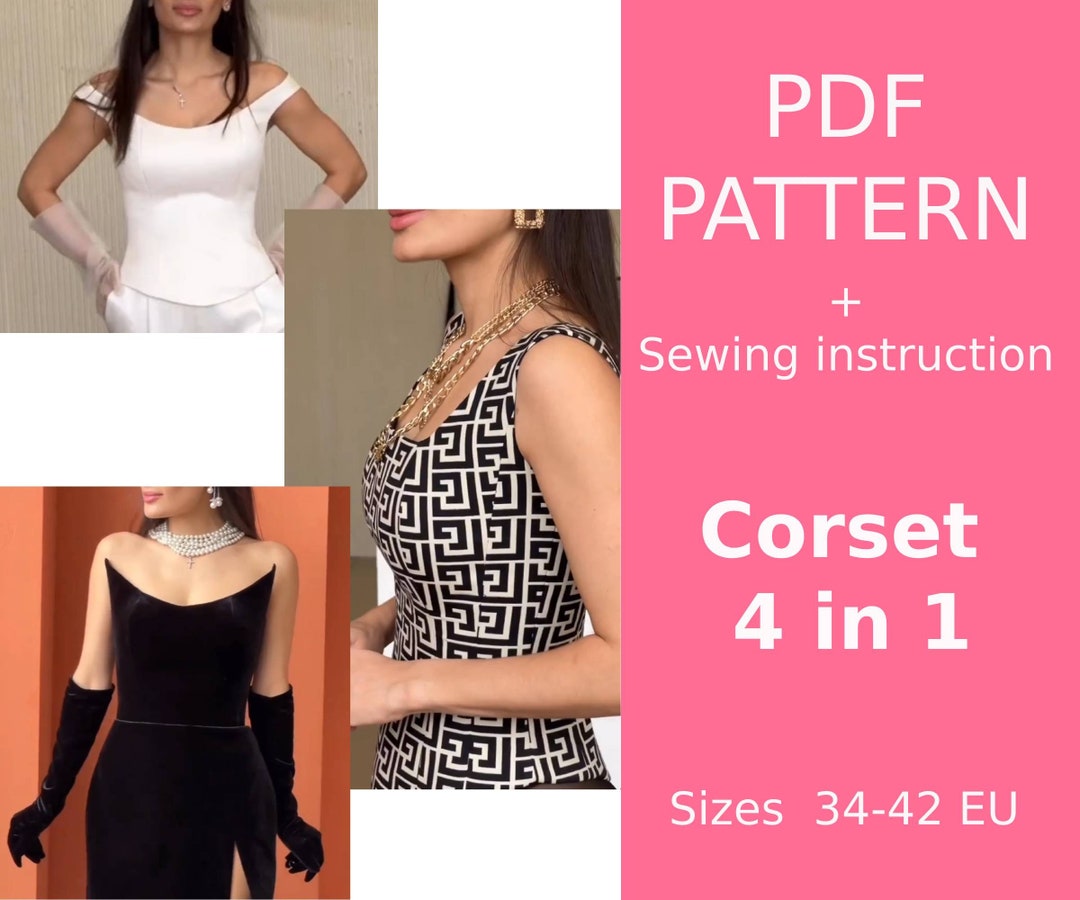 Modèle de corset 4 en 1, modèle de corset avec bretelles, corset jusqu ...