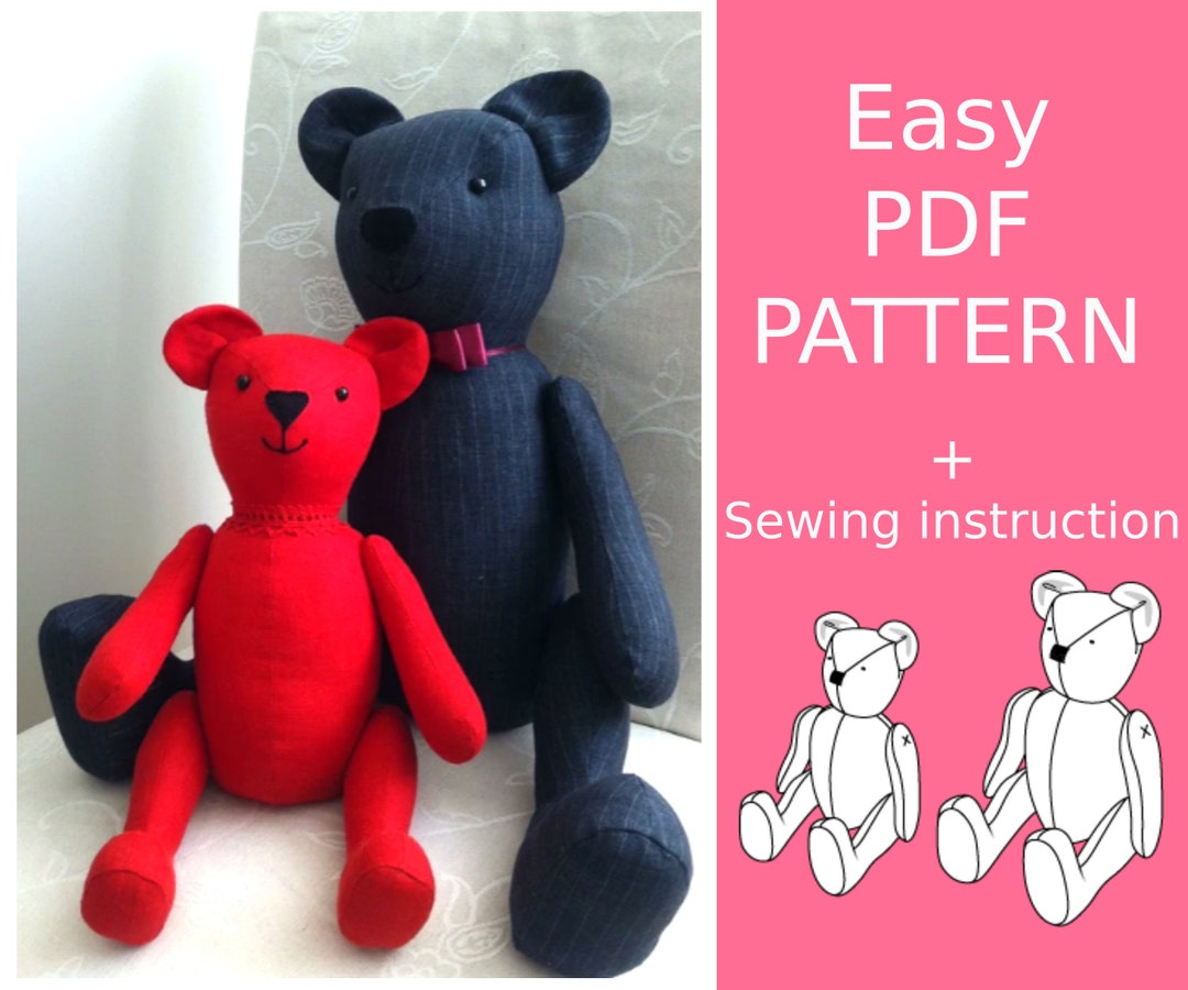 Pattern Toys Teddy Bear, Two Patterns, Small and Big Bears, Simple ...
