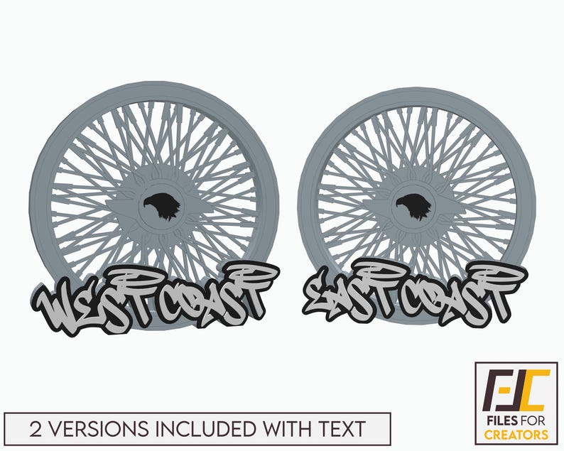 Low Rider Rim Laser Cut File: East Coast, West Coast SVG DXF (digital ...