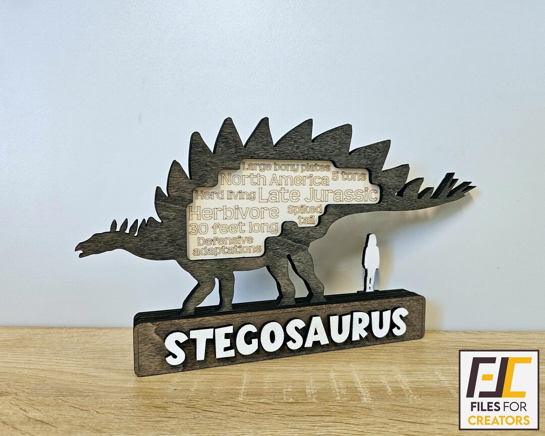 Stegosaurus / Dinosaur / Laser Cut SVG, DXF File - Instant Download for ...