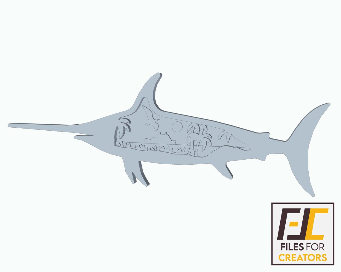 Swordfish Laser Cut Svg Dxf Files. Cnc Files for Wood. - Etsy