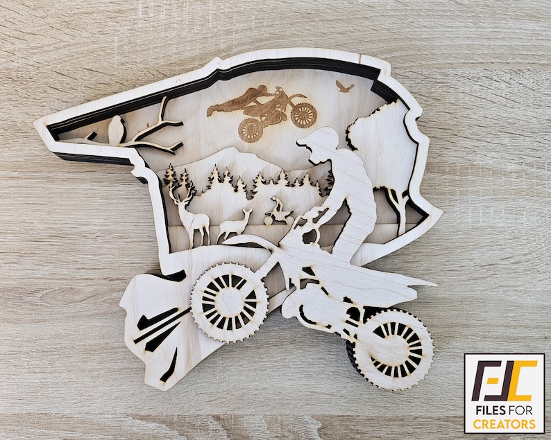 Motocross Racing Laser Cut File: Multilayered Wood Art (SVG, DXF) - Etsy