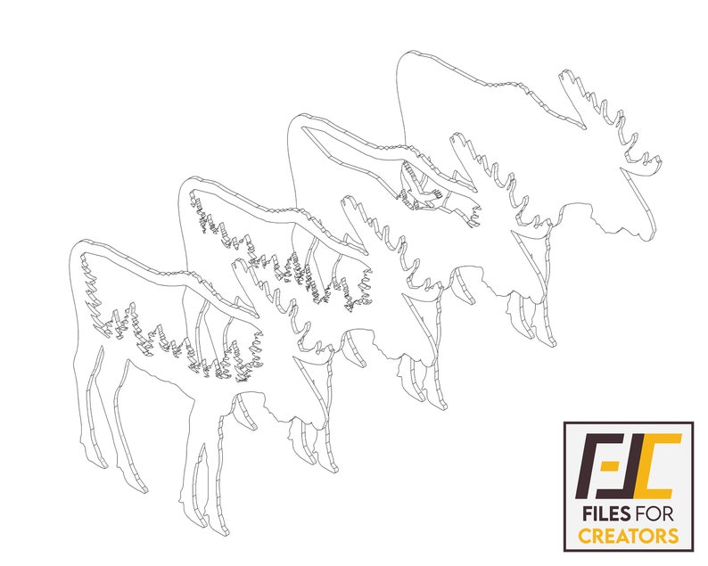 Moose Laser Cut Svg Dxf Files. Cnc Files for Wood. Wall Art - Etsy